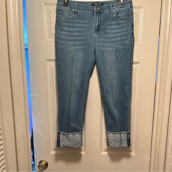 Baccini | Jeans | Baccini Womens Capri Cropped Cuffed Denim Jeans Sz ...